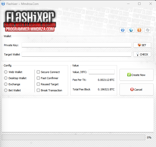 Flashixer For Flashing Bitcoin And Send Fake BTC